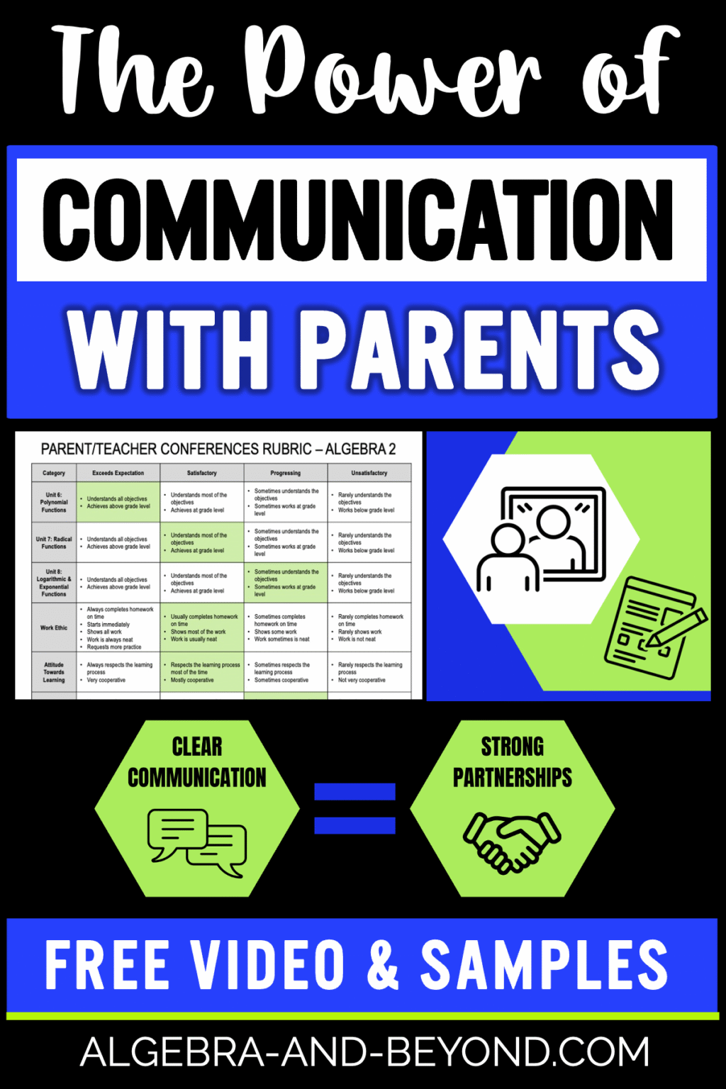 Communication Strategies with Parents - Algebra and Beyond