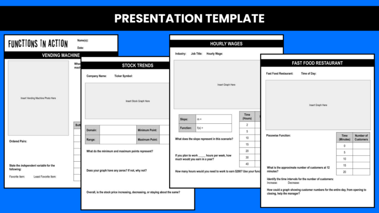 Functions in Action: Real-World Math Project for Students - Algebra and ...