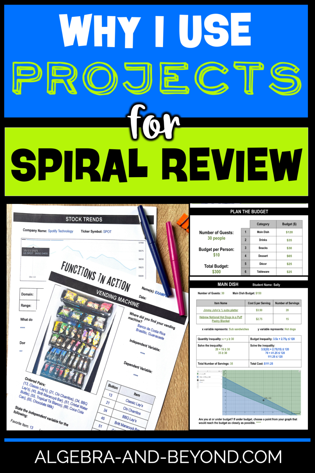 Why I use Projects for Spiral Review - Algebra and Beyond